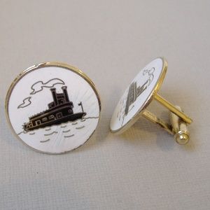 Hickok | Accessories | Steamboat Cuff Links Tie Tack Clasp Set Vintage ...